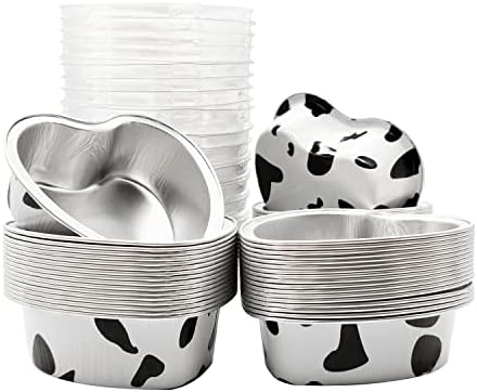 Amazon.com: Mini Heart Shaped Cake Pans with Lids,HEYYUMI 50pcs 3.4oz ...