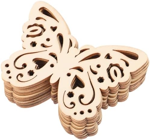 Amazon.com: 8 Inch 4 Pack Unfinished Wooden Butterfly Block Thick MDF ...