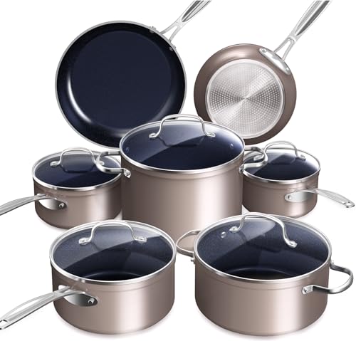 Nuwave Healthy Duralon Blue Ceramic Nonstick Coated Cookware Set ...