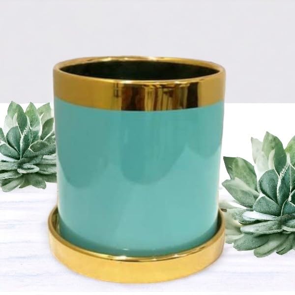 Garden Art Ceramic Plant Pots (15x15x15cm) nFlower Pots with Drainage ...