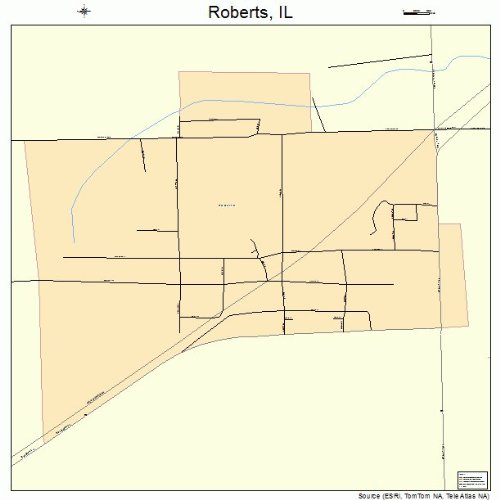 Amazon.com: Large Street & Road Map of Roberts, Illinois IL - Printed ...
