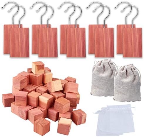 Amazon.com : (48pcs) Natural Cedar Wood Cedar Blocks, Cedar Hanging ...