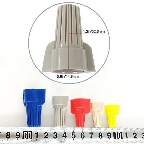 Snapklik.com : Grey Winged Electrical Wire End Connectors Caps Bulk 100 ...