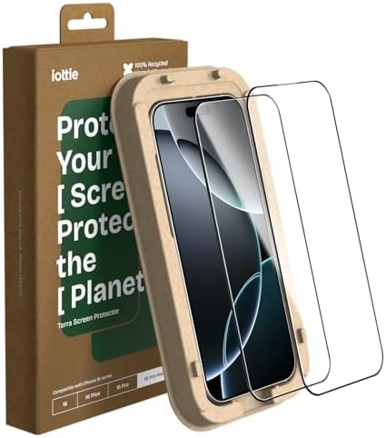Amazon.com: iOttie Terra Screen Protector for iPhone 16 Pro Max with 2 ...