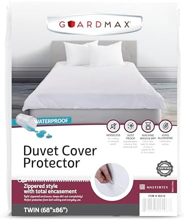 Amazon.com: Guardmax Waterproof Duvet Cover - Jersey Fabric with Zipper ...