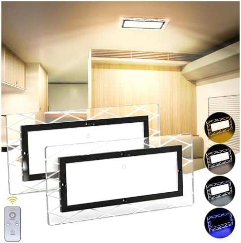 HOTOIQ RV Ceiling Dome Lights, 1800 LM 4 Color Dimmable RV Interior LED ...