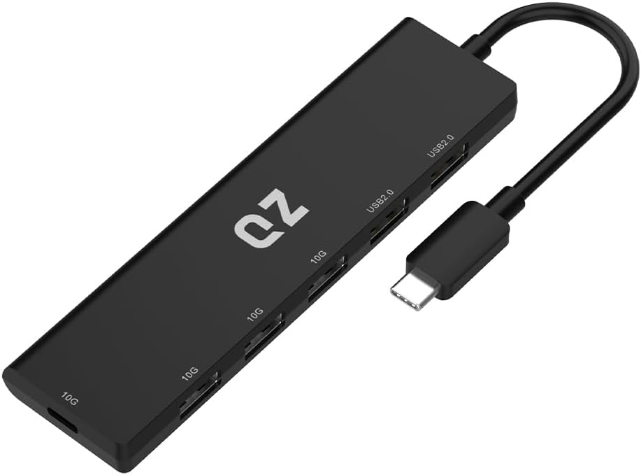 QZ Active Powered USB Hub, 7 Port USB Hub with 12V 3A 36W Power Adapter ...