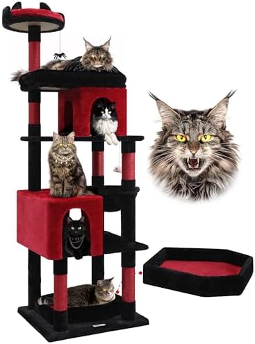Globlazer S72 Heavy Duty Gothic Cat Tree, 72in Large Cat Tower with ...