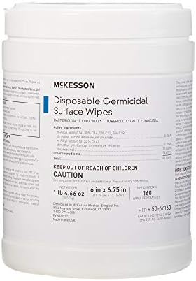 Amazon.com: McKesson Germicidal Wipes - Disinfecting Wipes, Alcohol ...
