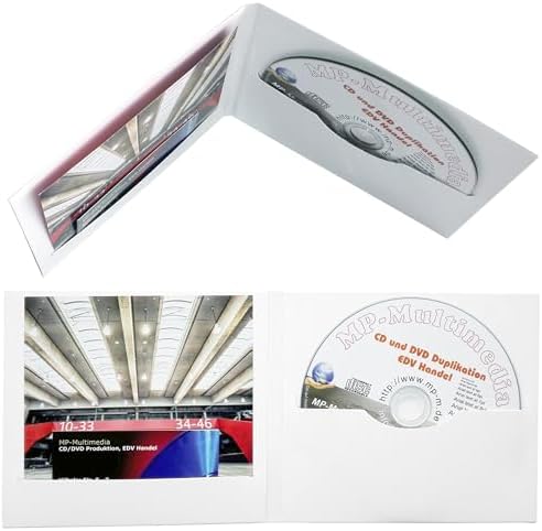 MP-Pro Digifile CD-Hüllen aus Karton Weiß mit Einsteck-Schlitze für 1 ...