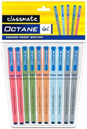 Classmate Octane Gel Pen- Pastel Series (10 Blue Pens)- Pack of 1 ...