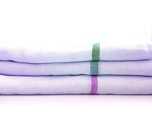 Paridhan Traditional Plain Soft Cotton Kerala Bath Towel (Set of 3 ...