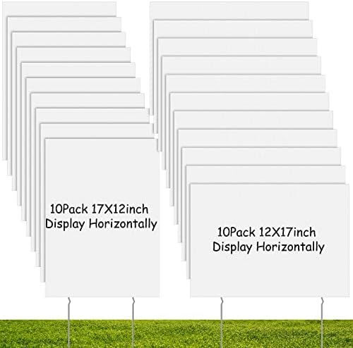 Amazon.com: Durable Blank Corrugated White Yard Sign Kit Includes 10 of ...