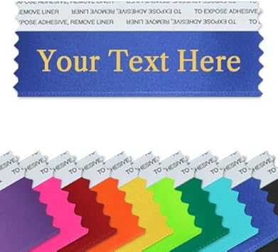 Amazon.com: Custom Badge Ribbons - Choose Your Colors and Add Your Text ...