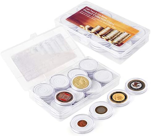 Amazon.com : 100 Pieces 46mm Coin Capsules and 8 Sizes (17/20/25/27/30 ...