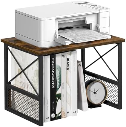Amazon.com: YATINEY Desktop Printer Stand, 2-Tier Printer Table with ...