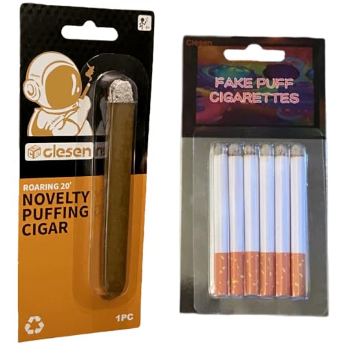 Fake Puff Cigarettes (Pack of 6) +（1 Set） Fake Puff Cigar – Blow Smoke ...