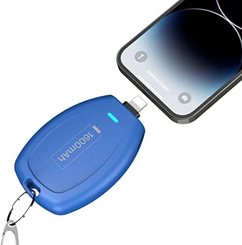 Mini Keychain Portable Charger Power Bank for iPhone, 1600mAh Power ...