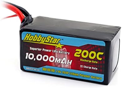 Amazon.com: HobbyStar 10,000mAh 7.6V HV 2S 50C LiPo Battery, Drag-Race ...