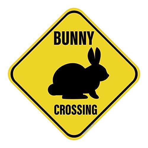 Bunny Crossing Sign, Includes Holes, 3M Quality Reflective, Aluminum ...