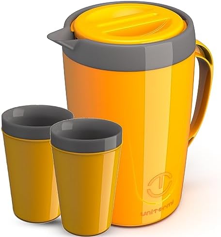 Amazon.com: 67.6 Fl Oz Insulated Double-Walled Pitcher Kit w/Lid + Two ...