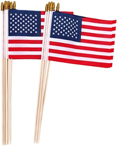 Amazon.com : Super Tough US Stick Flag 8" x 12"- 24" Wood Stick with ...