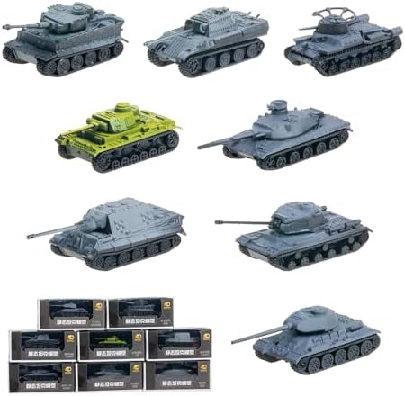 Amazon.com: INGWETECH 8 Pcs 1:144 Tank Toy Model Set Incl. Tiger ...