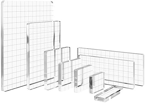 Amazon.com: Mudder 7 Pieces Acrylic Stamp Blocks Set Clear Stamping ...