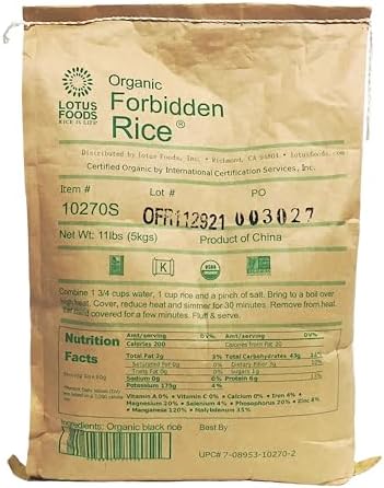 Amazon.com : Lotus Foods Bulk Organic Forbidden Rice - Black Rice ...