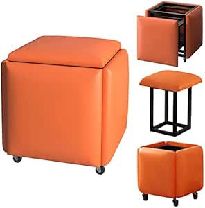 Amazon.com: Square Stool 5 in 1 Magic Cube Stackable Chair with Orange ...