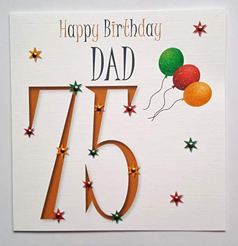 Happy Birthday Card - Dad 75th Birthday - Handmade Card : Amazon.co.uk ...
