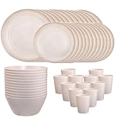 Amazon.com: LIYH 48pcs Grey Straw Dinnerware, Plates and Bowls Set ...
