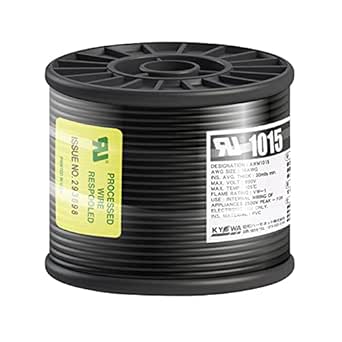 Amazon.co.jp: 協和ハーモネット UL1015 AWG16 耐熱ビニル絶縁電線 リール巻 50m 黒 : 産業・研究開発用品