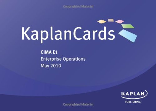 Enterprise Operations - Kaplan Cards: Paper E1 : Cima: Amazon.co.uk: Books