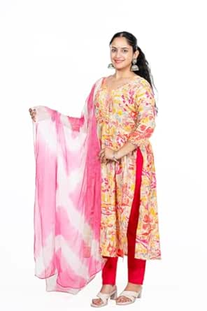 Buy Shusha Kapda Women's 3 Piece Modal Kurti Set, Traditional Floral ...