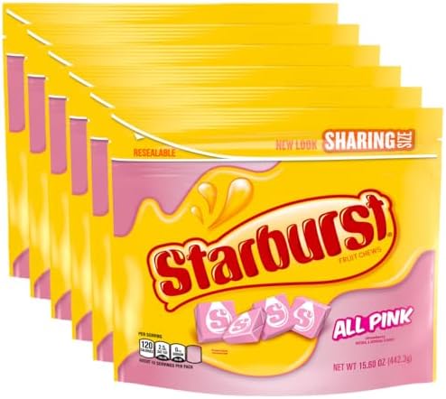 Amazon.com: STARBURST All Pink Valentine's Day Fruit Chews Chewy Candy ...