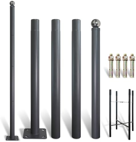 Diiscu Street Light Pole 13Ft, Light Poles for Outside with Rebar Cage ...