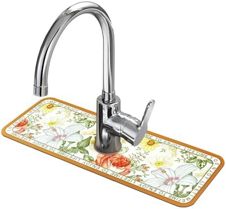 Amazon.com: 2pcs Fantasy Style Faucet Draining Mat, Faucet Absorbent ...