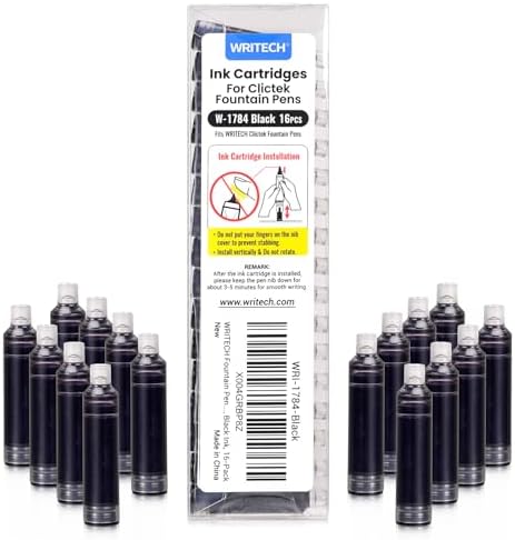 Amazon.com : WRITECH Black Ink Cartridge Set 16ct and Blue Ink Click ...
