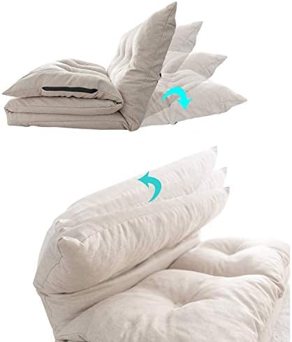 UJMIKO Beige réglable tissu chaise longue pliante canapé Chaise canapé ...