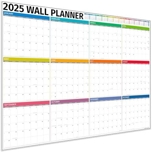 Large Wall Calendar Undated - Three Monthly Dry Erase Reusable Wall ...