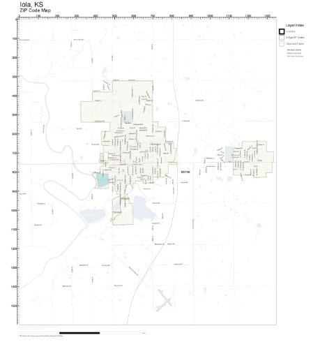 ZIP Code Wall Map of Iola, KS ZIP Code Map Not Laminated: Amazon.com ...
