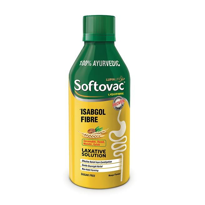 Softovac Isabgol Liquifibre Constipation Syrup 225ml, Relieves Bloating ...