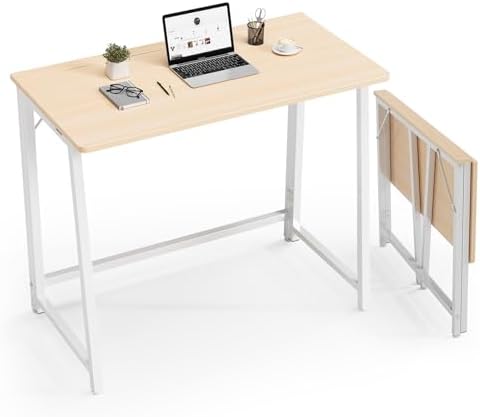 Amazon.com: DUMOS 31.5" Folding Desk, Foldable Computer Table for Small ...