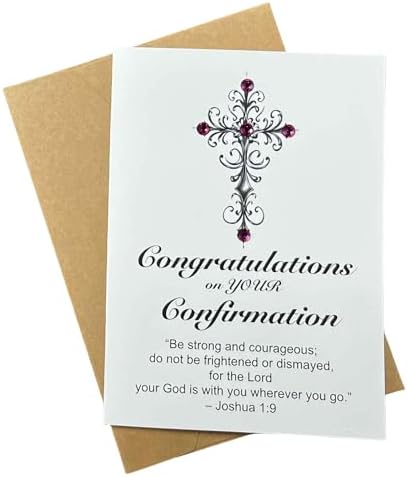 Amazon.com: Old English Co. Contemporary Confirmation Card for Girl or ...