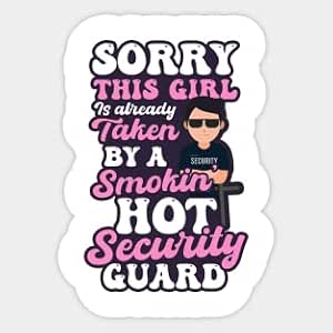 Amazon.com: Stickers Vinyl Security Guard Shirt | Girl Taken by Hot ...