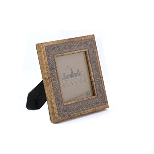 4x4 Picture Frame Antique Gold - Mount Desktop Display, - Want It All