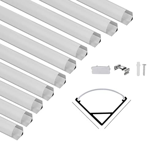 Ikodm LED Aluminiumprofil, LED Leiste Profil 10 x 1m, LED-Kanäle-V-Form ...