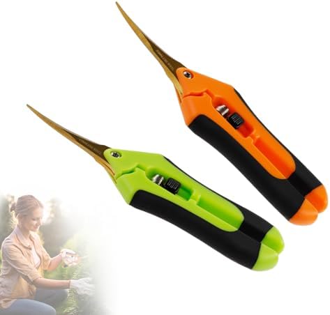 CXRYLZ 2 Pcs Garden Pruning Scissors, Professional Precision Titanium ...