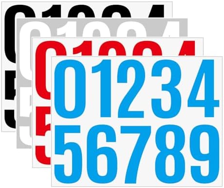 Cuixia 4 Sheets House Numbers Stick on, Door Number Stickers ...